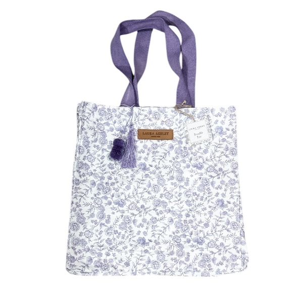 Laura Ashley | Bags | New Laura Ashley Purple White Floral Design ...